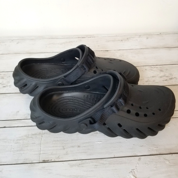 CROCS | Shoes | Crocs Echo Black Clog Sandals | Poshmark